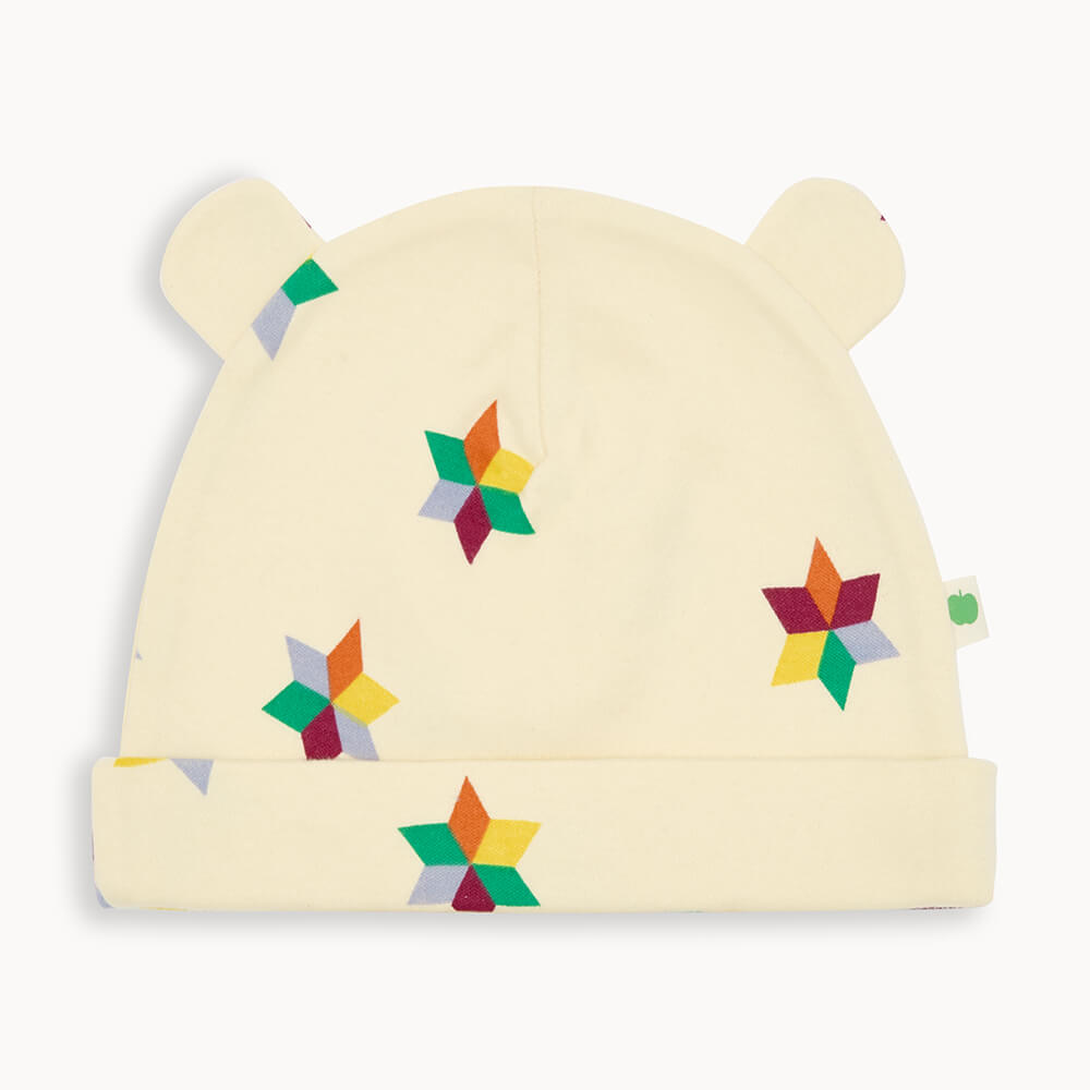 Diamond Star Baby Hat With Ears | GOTS Certified Organic Cotton