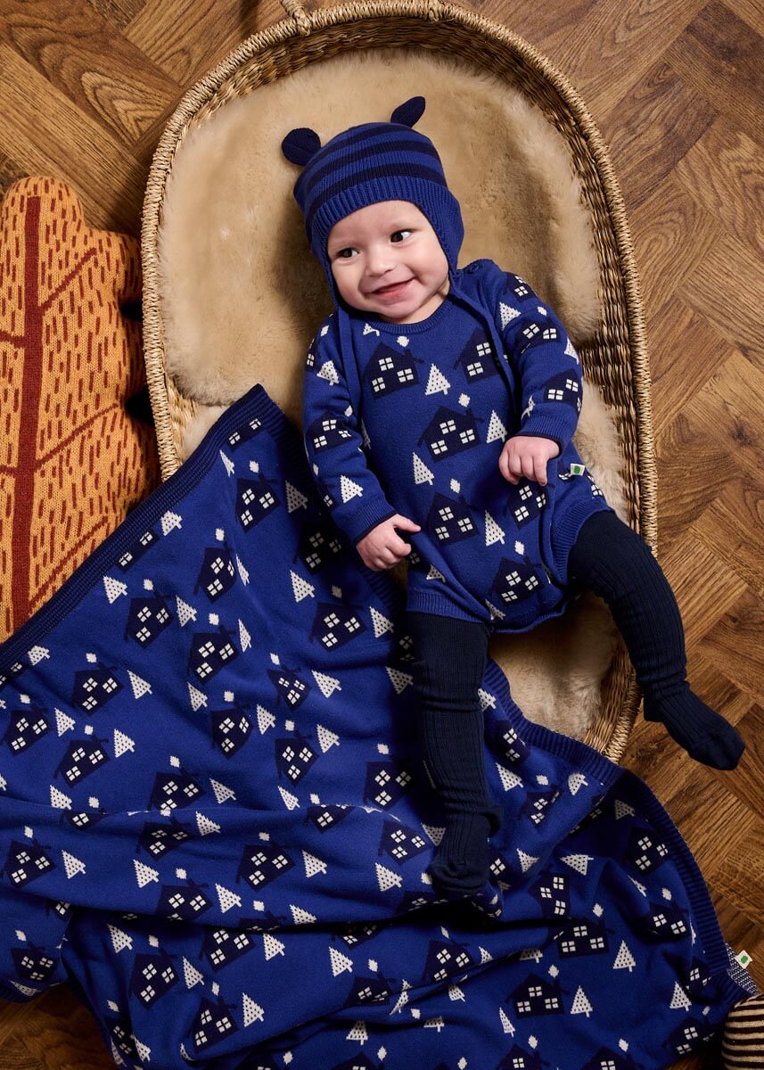 Navy Ribbed Baby & Kids Tights | Egyptian Cotton| Collegien